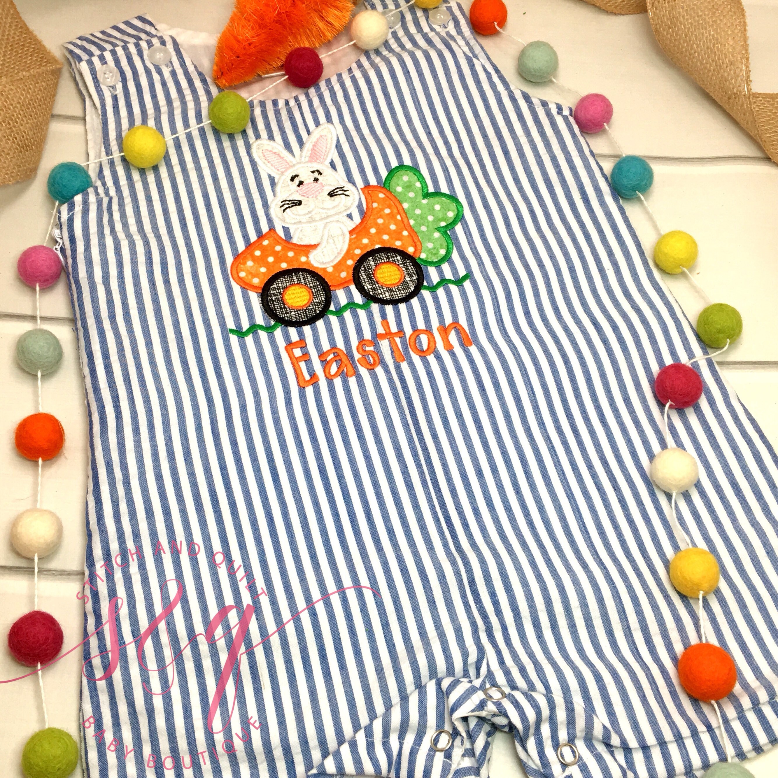 Personalized Easter Outfit - Monogrammed Easter Jon Jon, Seersucker ...