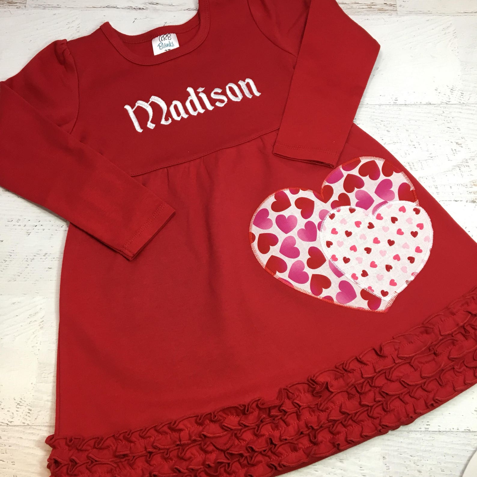 Valentine Dress for Girls, Personalized Valentine's Day Dress, Toddler ...