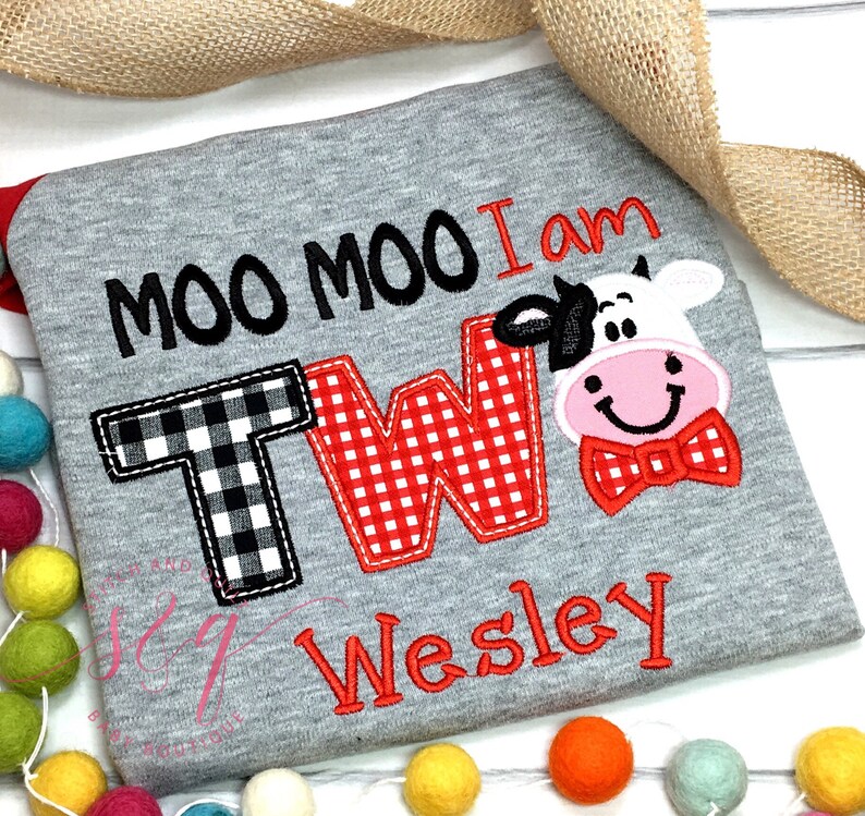 Second Birthday Moo Two Farm Birthday Moo Turning Two 2nd - Etsy