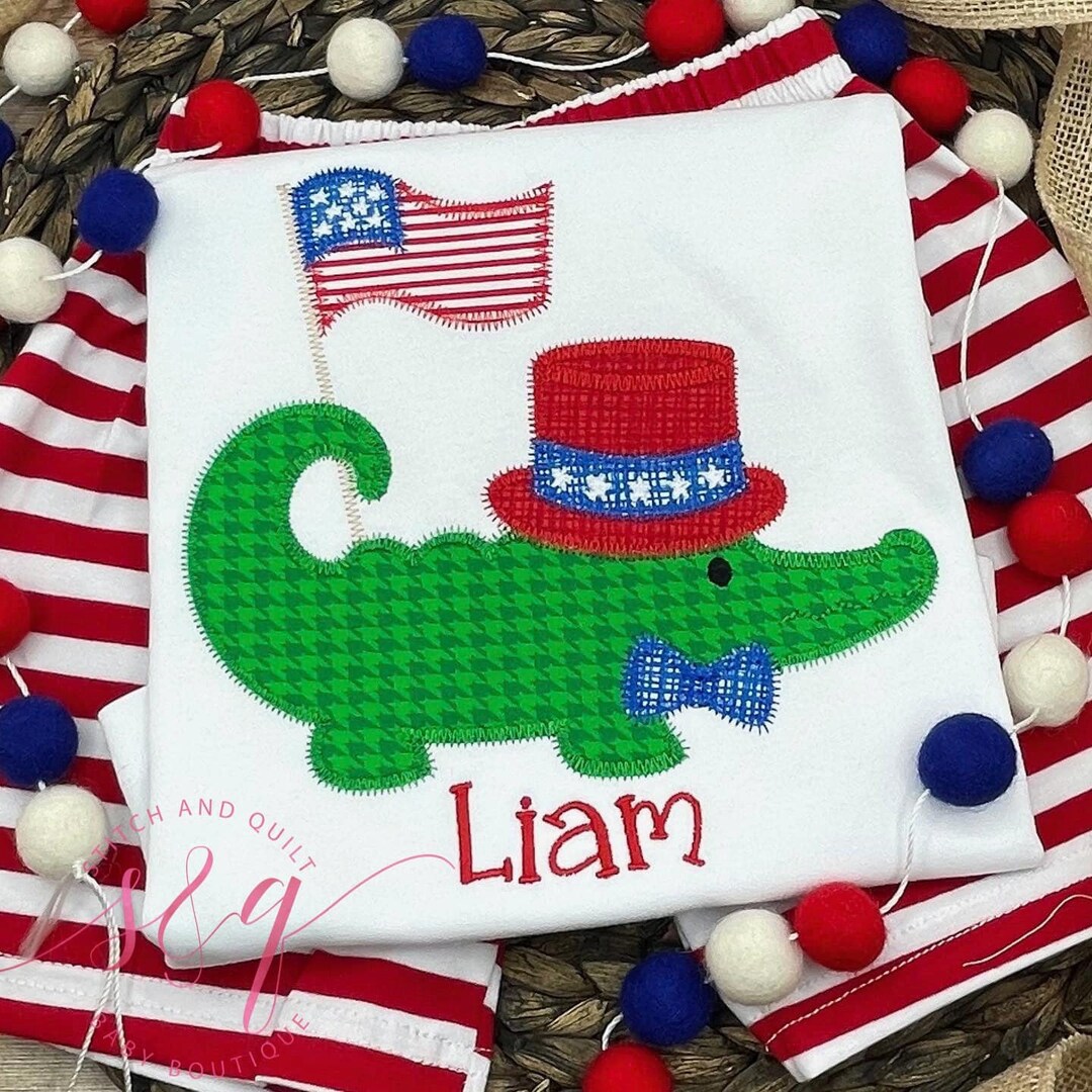 Patriotic 4th of July Alligator, Toddler Shorts Set, 4th of July for ...