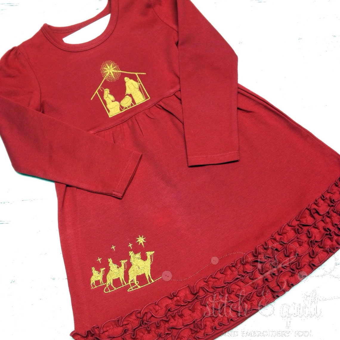 Christmas Dress, Nativity Dress, Girl's Christmas Dress, Christmas ...