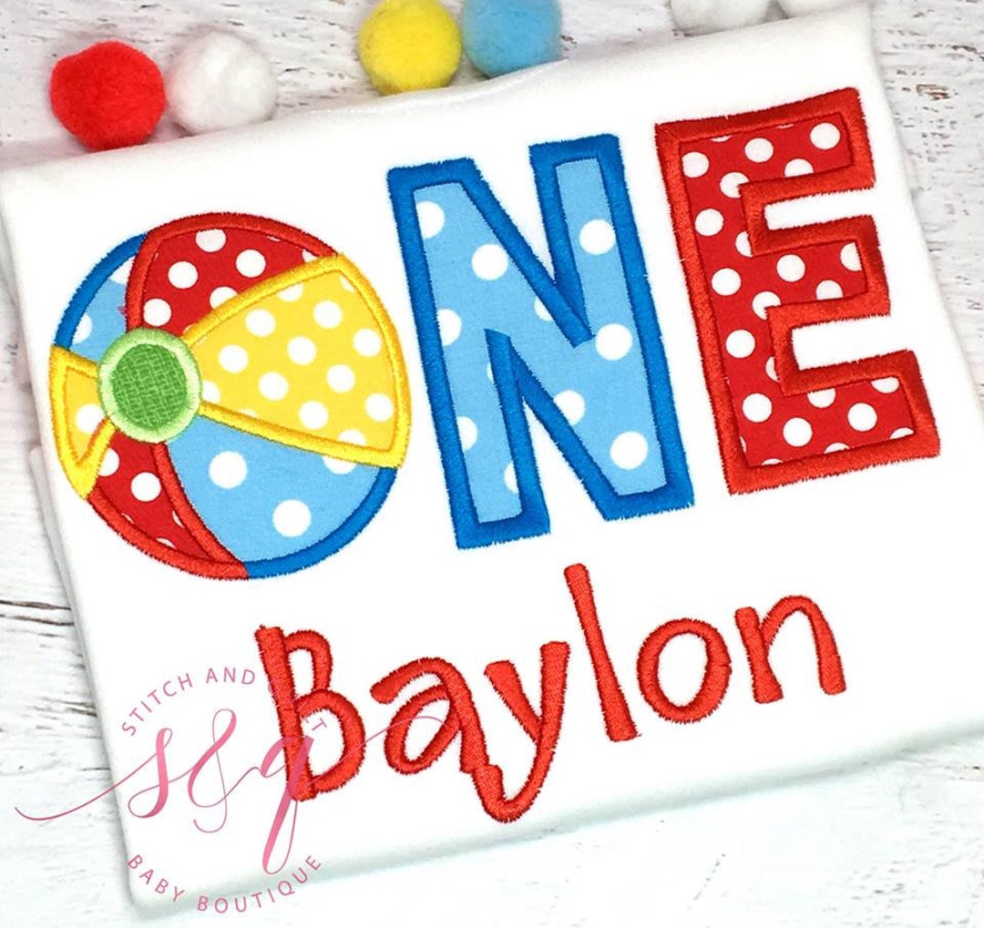Beach Ball First Birthday Shirt With Name, Summer Pool Party Shirt for ...