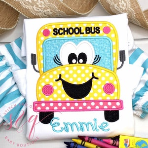 School Bus Shirt, School Shirt, Baby Girl Clothes, First Day of School ...
