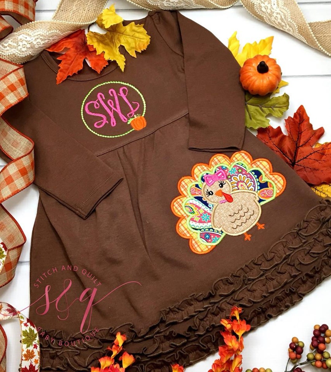 Thanksgiving Turkey Dress, Girls Thanksgiving Outfit, Holiday Dress ...