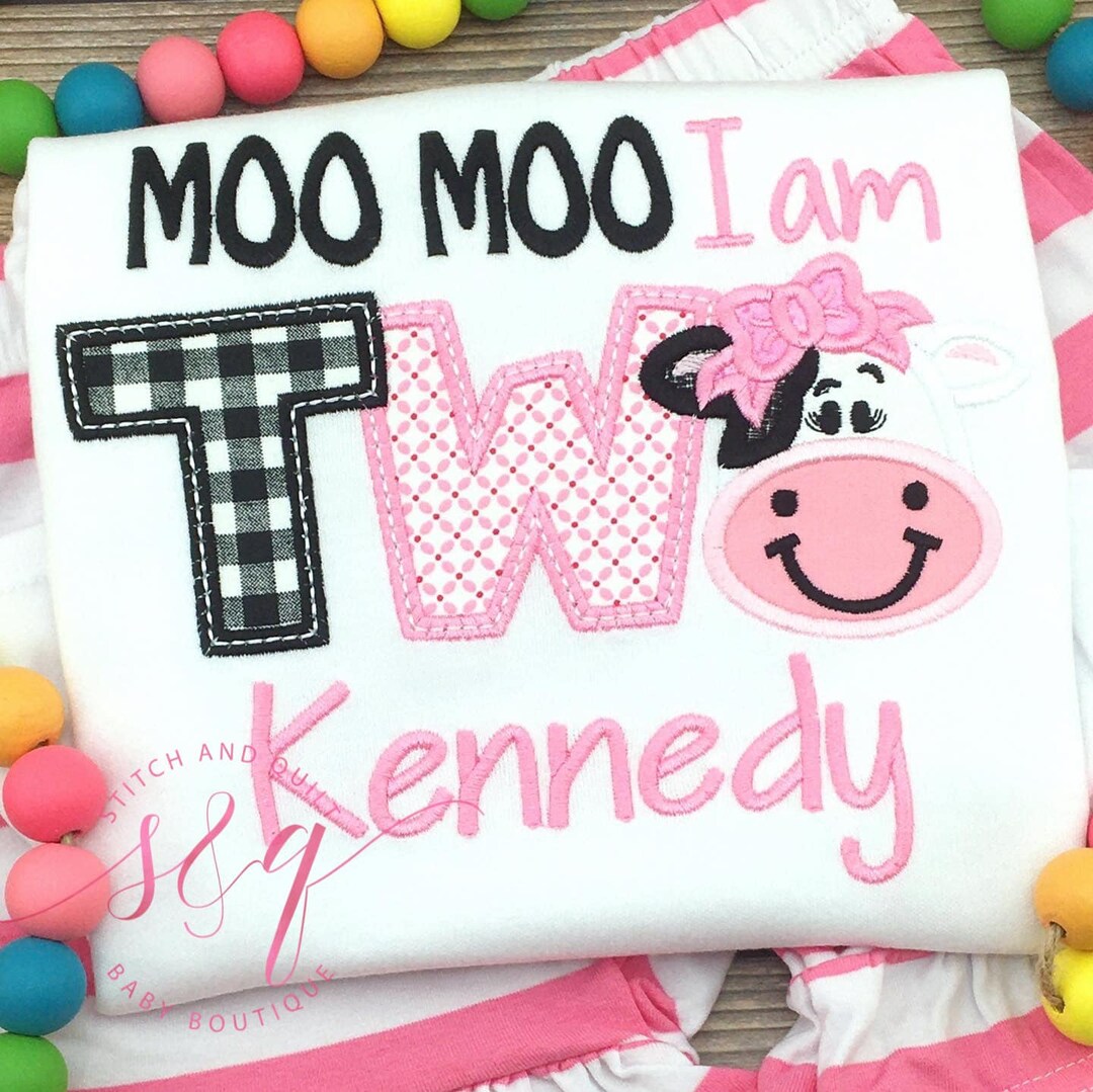 Second Birthday, Moo Two , Farm Birthday, Moo Turning Two, 2nd Birthday ...