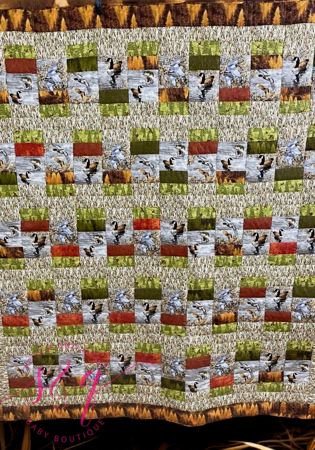 Hand-quilted Patchwork Quilt Wildlife Theme, Hand Quilted Patchwork ...