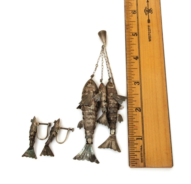 South American Sterling Fish Tupu Shawl Pin and Matching Screw - Etsy