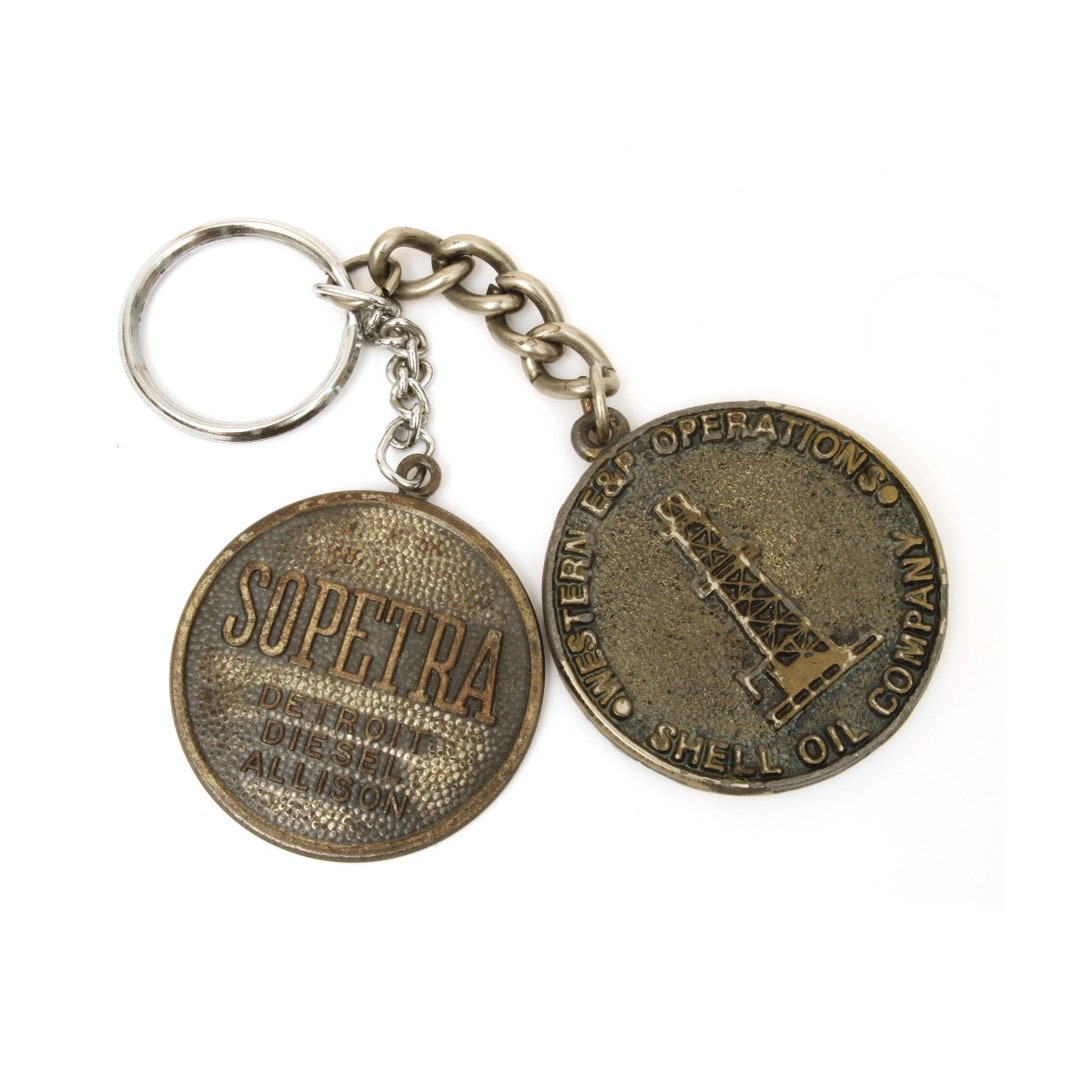 Vintage Oil and Gas Advertising Keyring With Sopetra Detroit Diesel ...