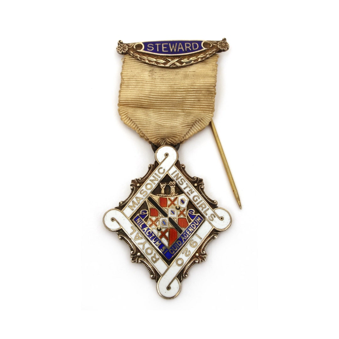 1920 Sterling Medal Royal Masonic Institution for Girls Silver Enamel ...