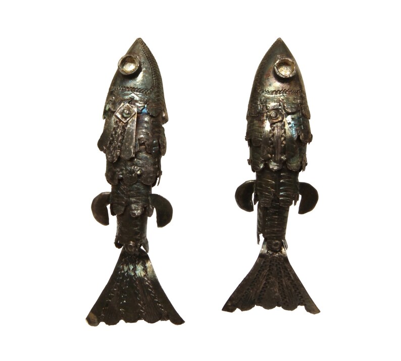South American Sterling Fish Tupu Shawl Pin and Matching Screw - Etsy