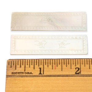 Antique Chinese Game Chips 2 Engraved Mother of Pearl Gaming Tokens ...