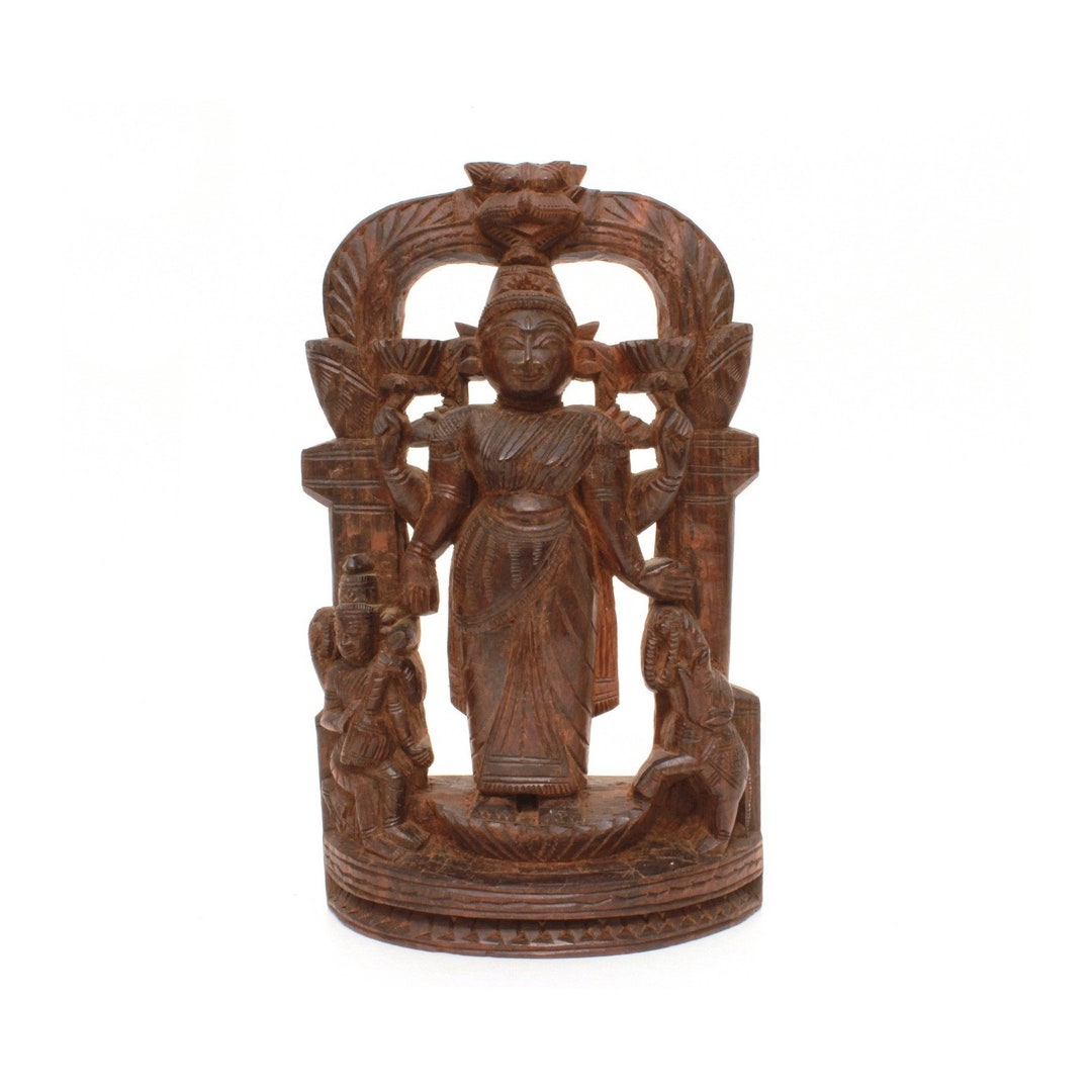 Antique Thai Shiva Statue Hand Carved Sculpture Made of Wood Log With ...