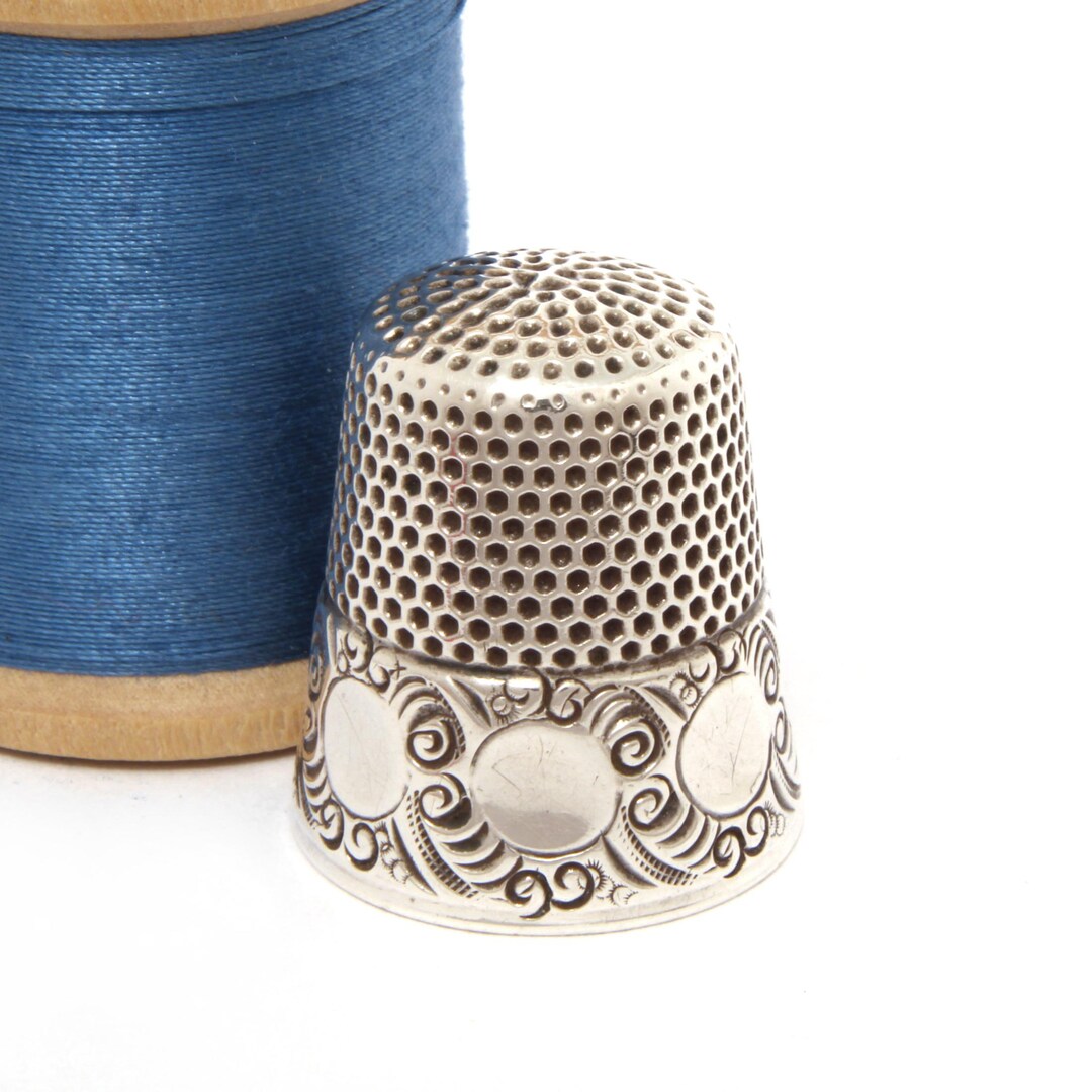 Antique Sterling Thimble by Ketcham & Mcdougall Size 10 Circle Curly ...