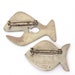 2 Mid-century Modern Pewter Fish Pins Artist Signed JHN Modernist ...