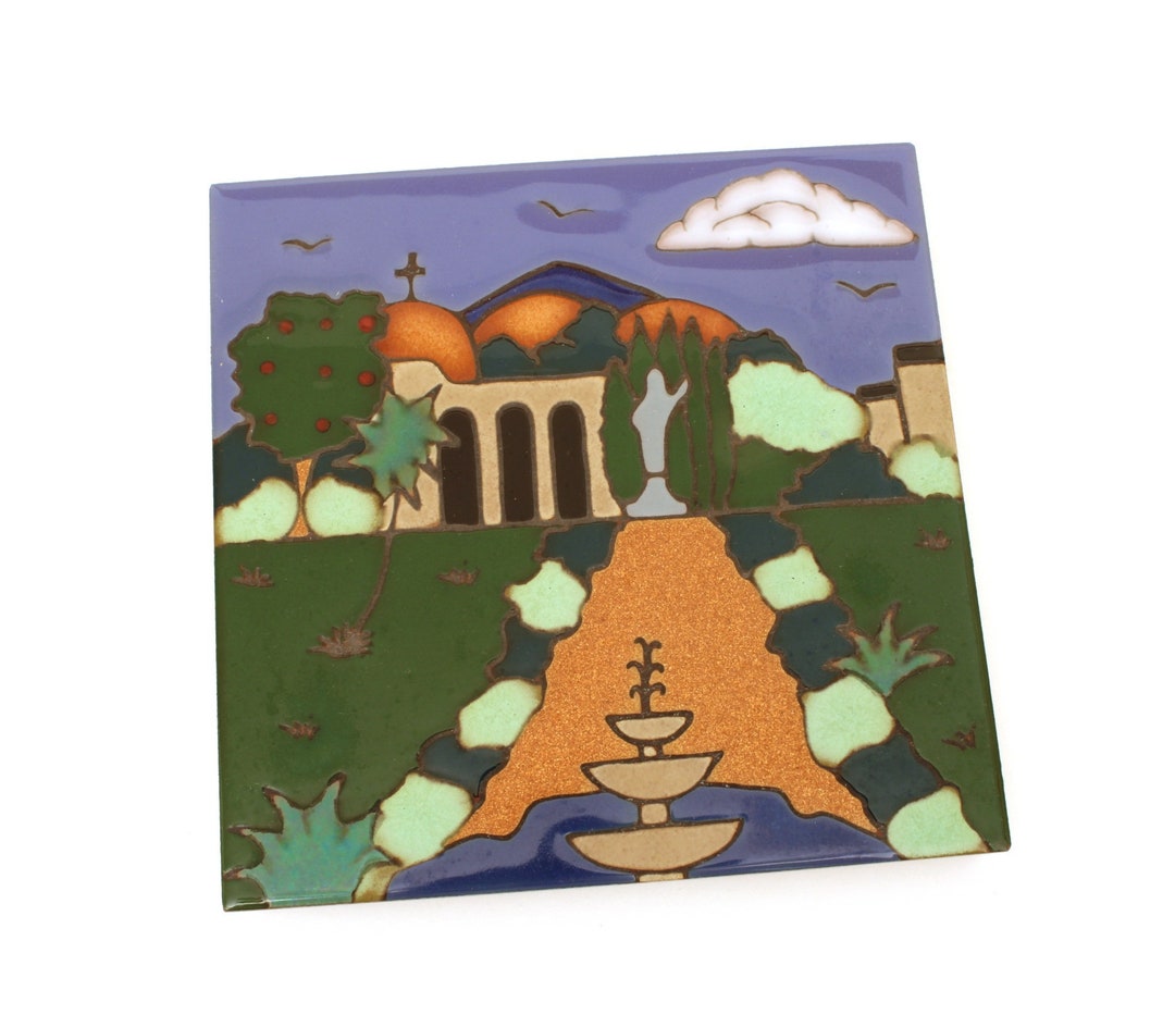 Triton Tile Art Pottery Trivet or Wall Hanging California Mission San ...