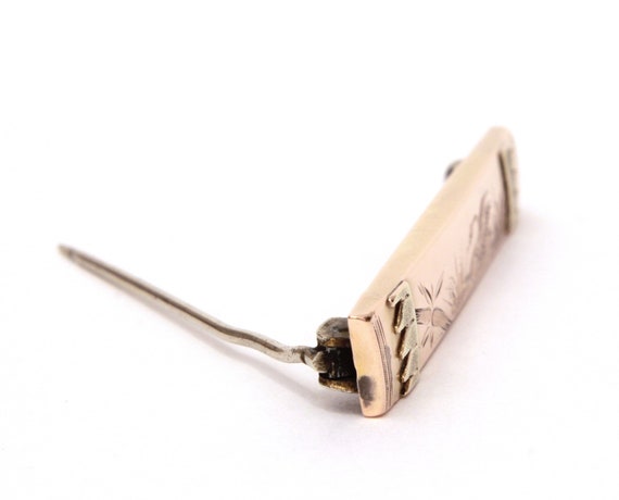 10k Gold Victorian Aesthetic Era Pin with Hand Engrav… - Gem