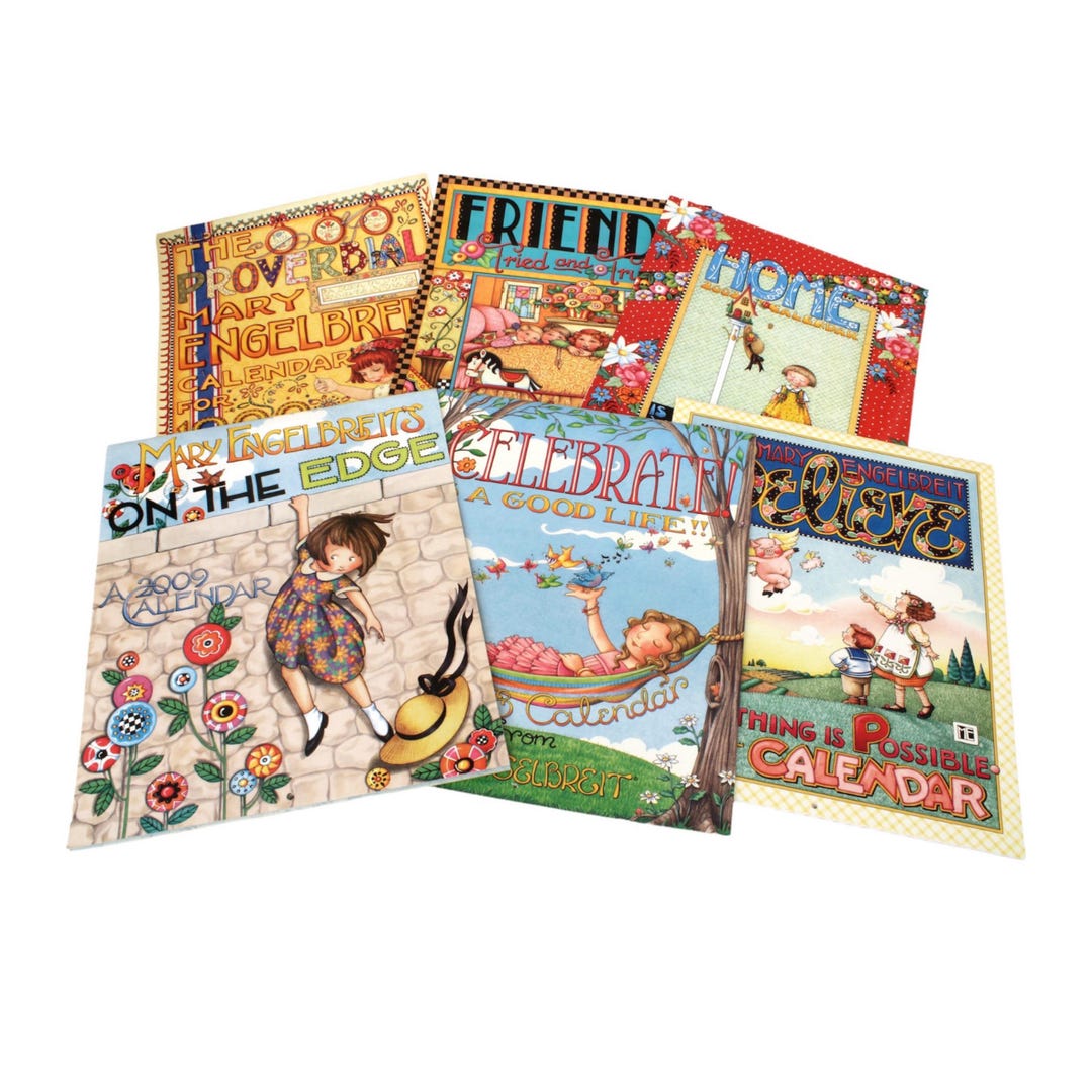 Vintage Mary Engelbreit Wall Calendars, Group 6 Different Years, 1999 ...