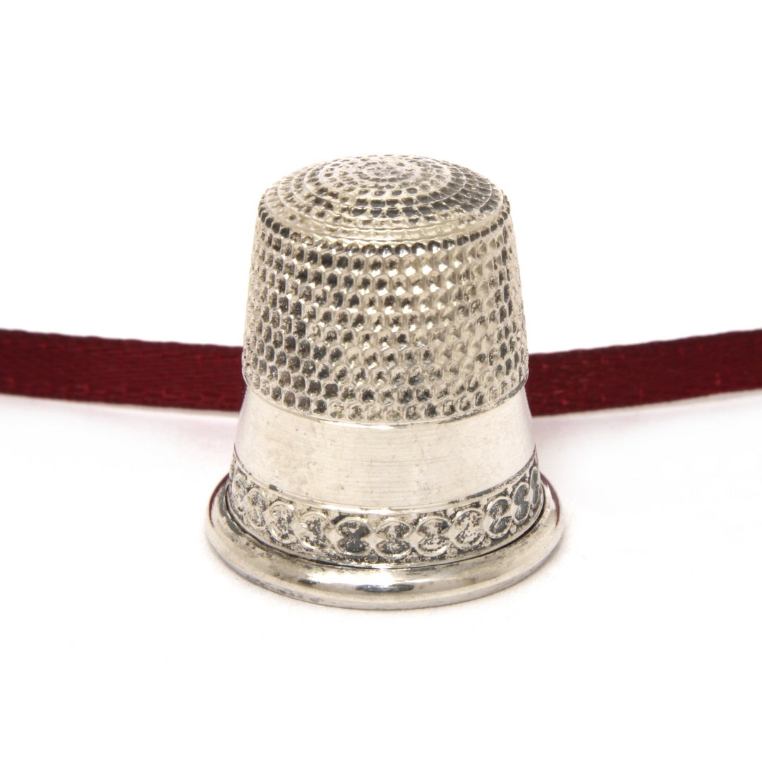 Antique Sterling Thimble Waite Thresher Star Hallmark Size 7 With ...
