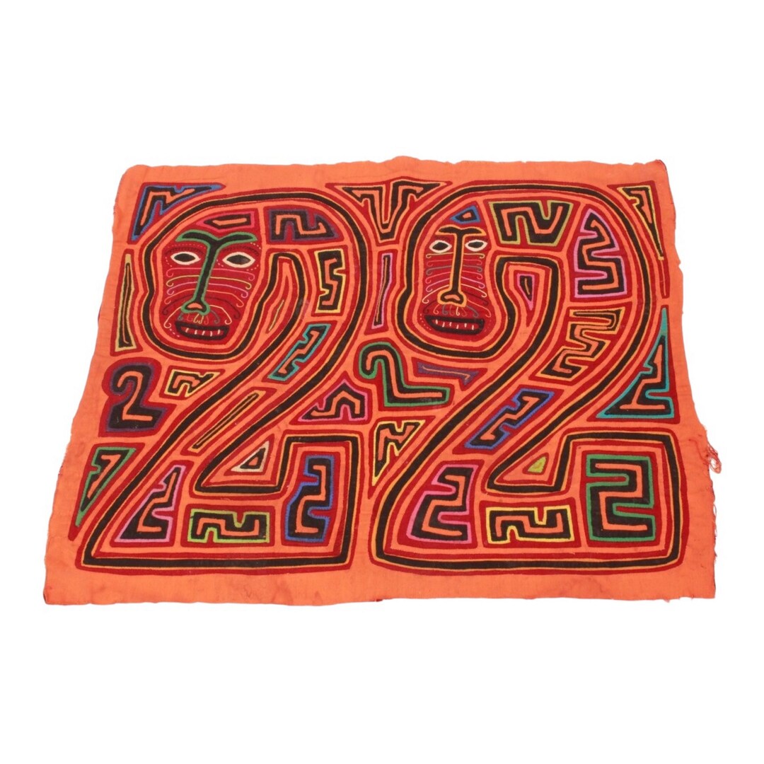 Vintage Snake Mola, Tribal Folk Art, Handmade Textile, Hand Stitched ...