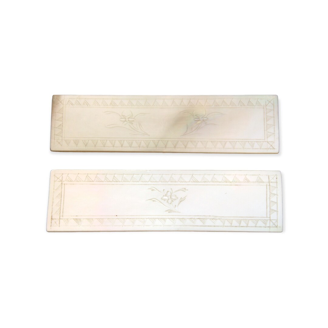 Antique Chinese Game Chips 2 Engraved Mother of Pearl Gaming Tokens ...