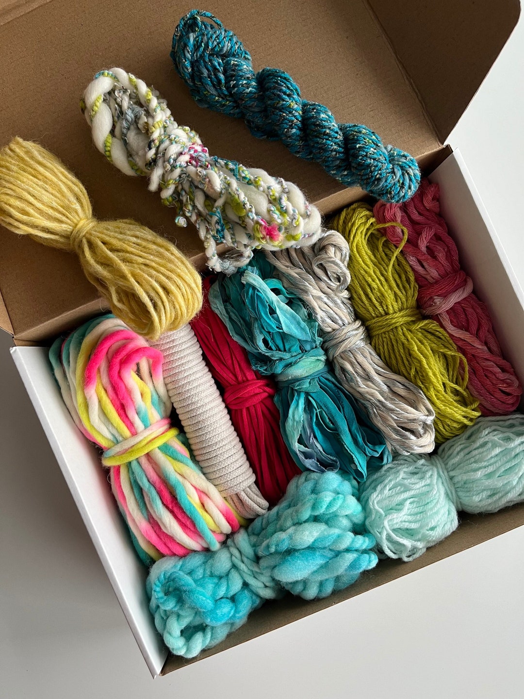 Destash Fiber Pack Beginner Weaving Fibre Yarn Bundle Ice Mermaid - Etsy