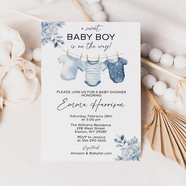 Boy Baby Shower Invitation - Etsy
