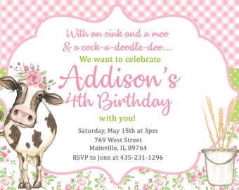 Cow invitation | Etsy