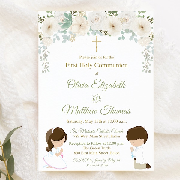 First Communion Invitations - Etsy
