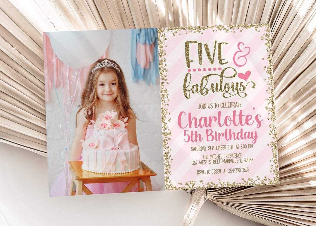 Five and Fabulous, Five, Fabulous, Birthday, Invitation, 5th, Five ...