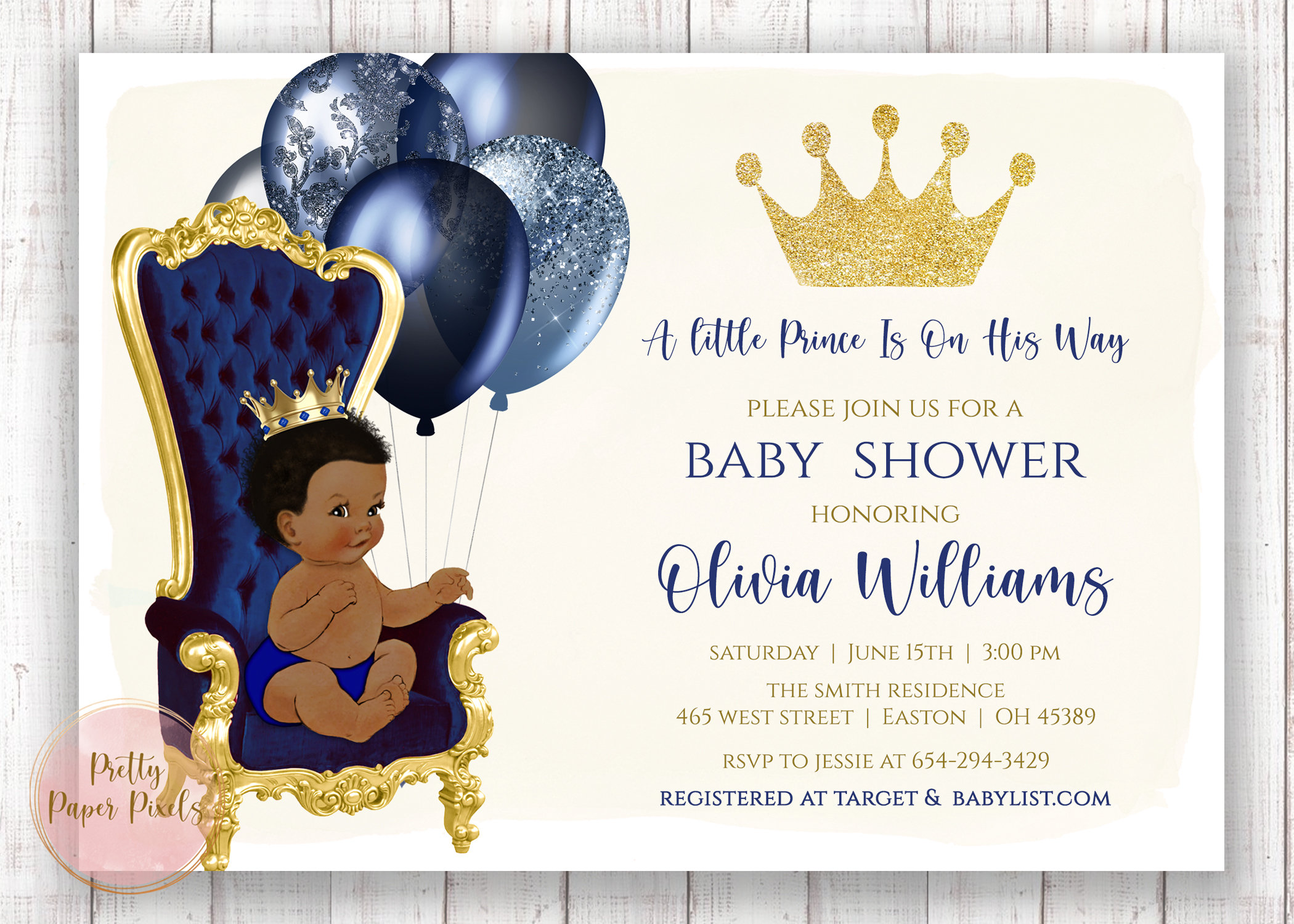 Prince Baby Shower Invitation Little Prince Baby Shower | Etsy