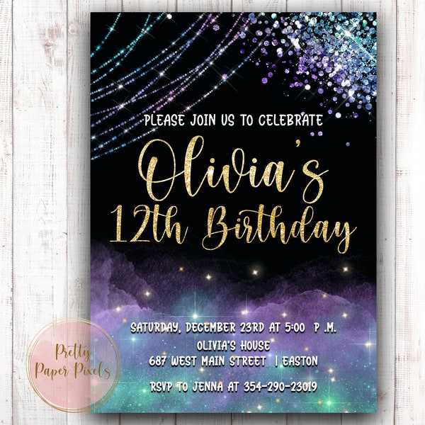Digital Galaxy Birthday Invitations - Etsy