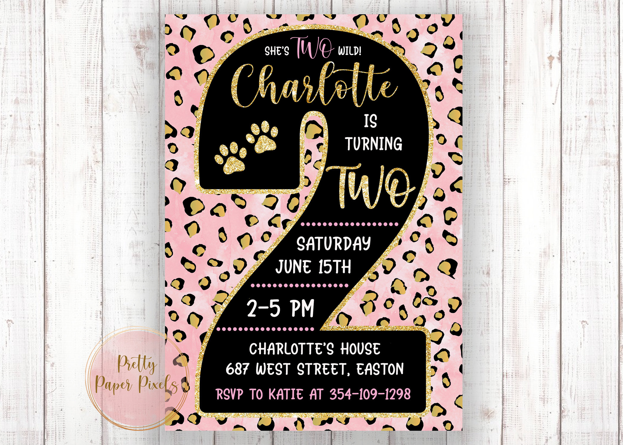 Cheetah Print Birthday Invitations Templates