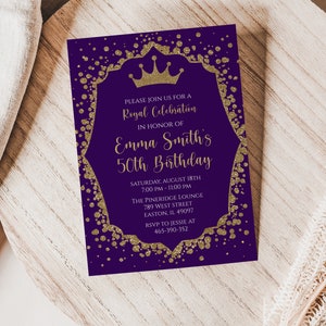 INSTANT DOWNLOAD, Royal Birthday Party Invitation, Queen, Princess ...