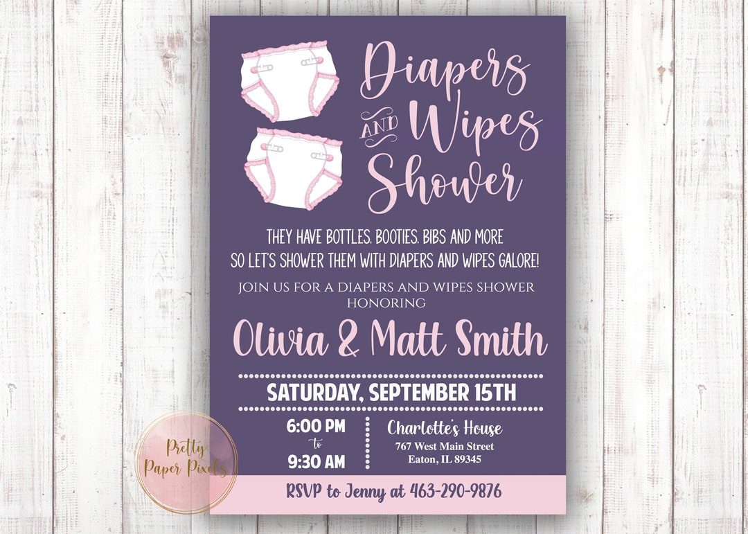 Diapers and Wipes Shower Invitation, Diaper, Wipes, Baby Shower, Diaper ... Diapers and Wipes Shower Invitation, Diaper, Wipes, Baby Shower, Diaper ...