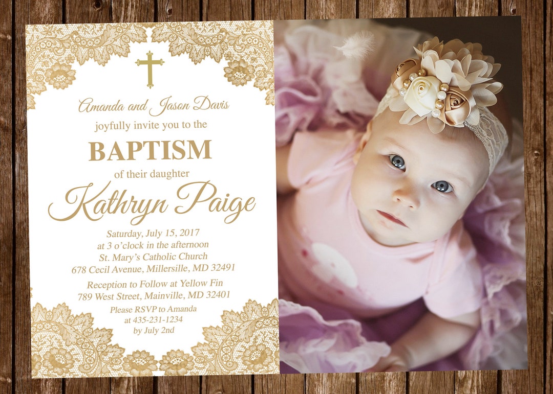 Baptism Invitation, Christening Invitation, Girl Baptism Invitation ...