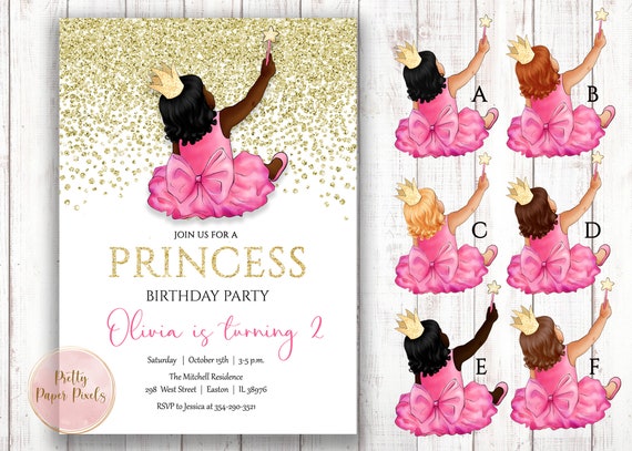 Princess Birthday Party Invitation Princess Party 1st | Etsy