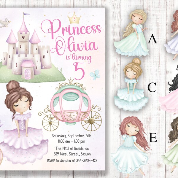 Blue Castle Invitation - Etsy