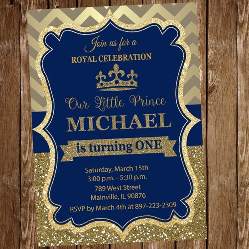 Prince Birthday Invitation Royal Prince Invitation First | Etsy