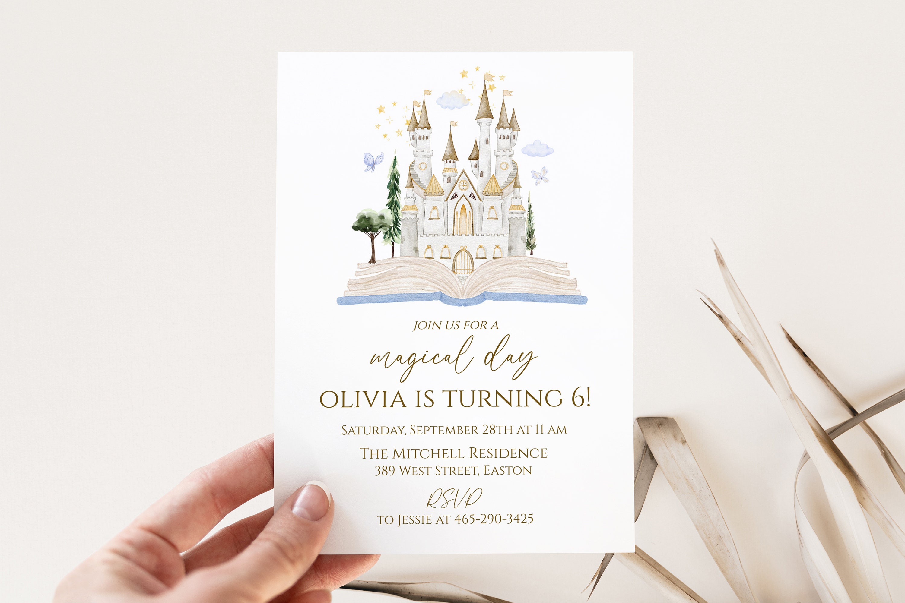 INSTANT DOWNLOAD Princess Castle Birthday Party Invitation, Magical Day ...