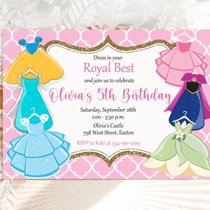 INSTANT DOWNLOAD, Princess Dress Birthday Party Invitation, Girls ...