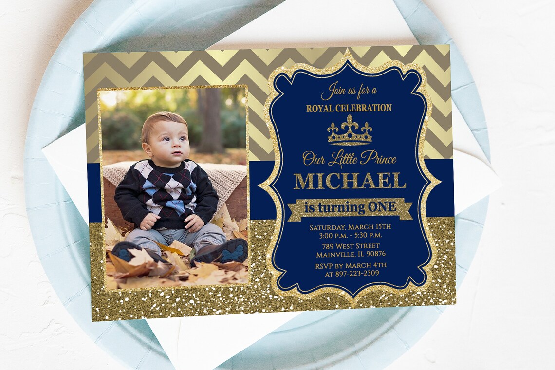 Prince Birthday Party Invitation Prince King Royal 1st - Etsy