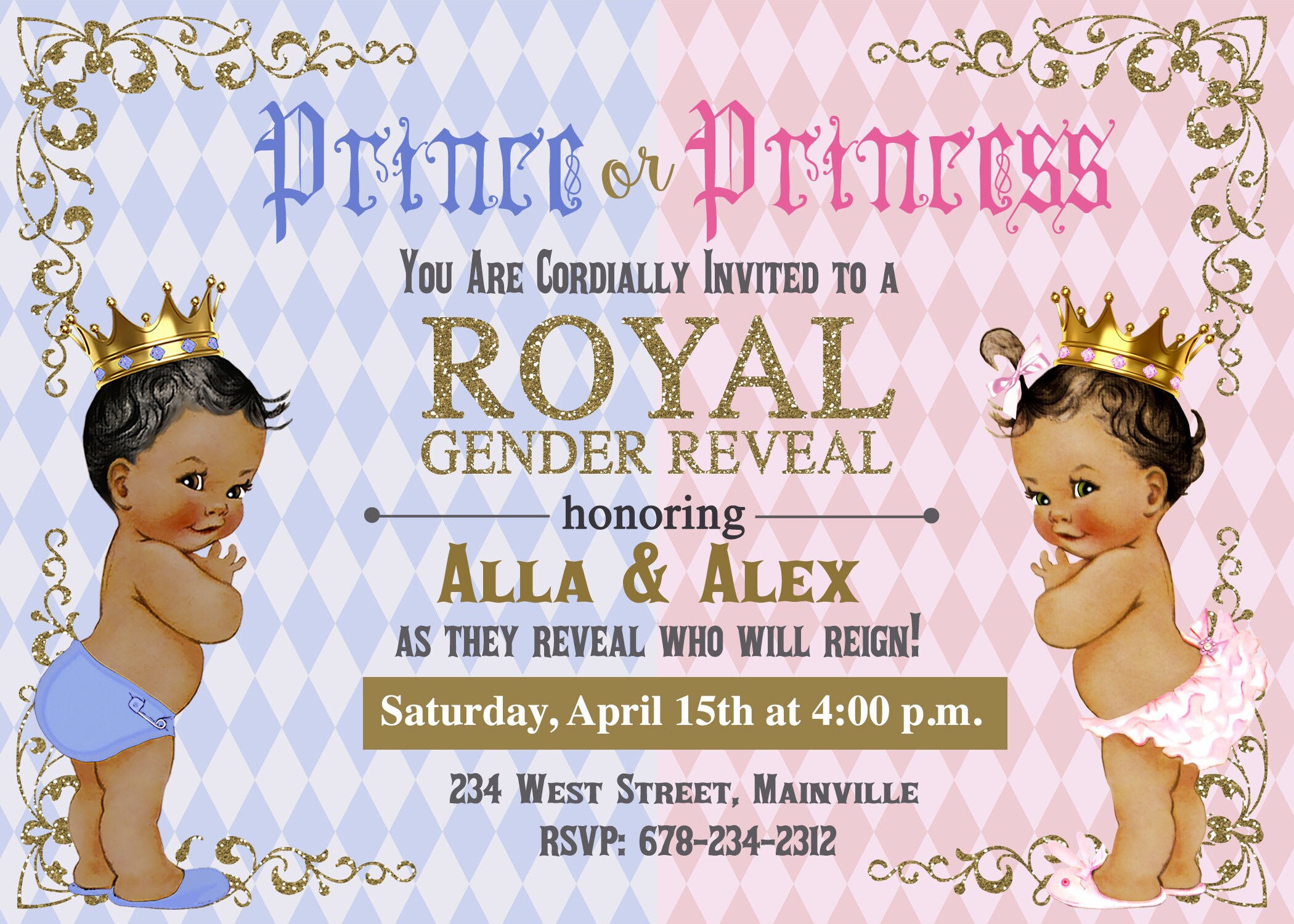 Prince or Princess Boy Girl Prince Princess Gender | Etsy