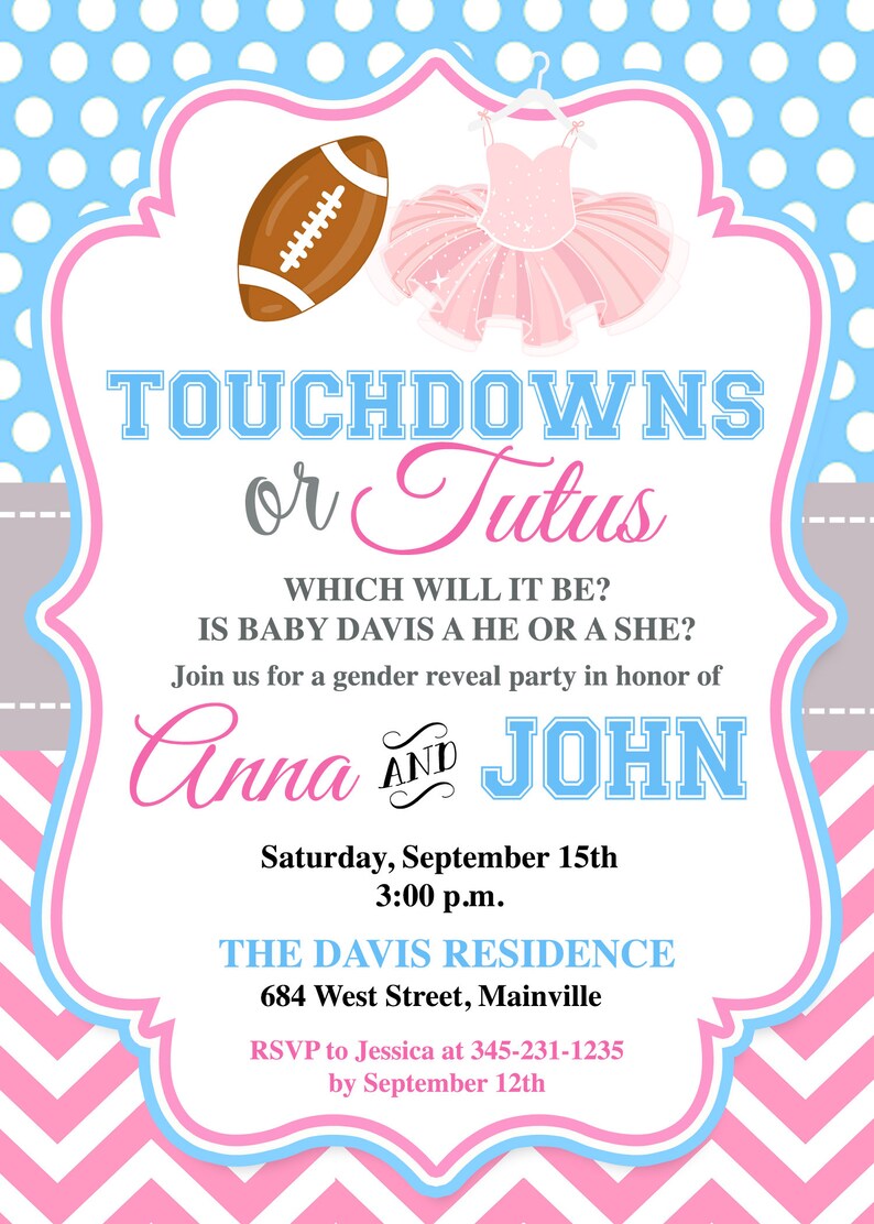 Football Tutus Princess Ballerina Invitation Touchdowns - Etsy