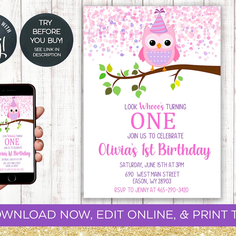 Owl 1st Birthday - Etsy