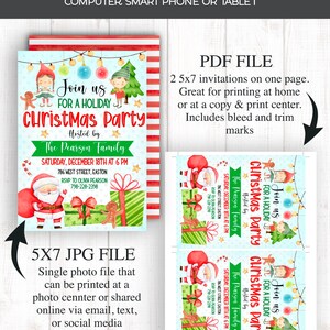 EDITABLE Christmas Party Invitation, Holiday Party, Christmas, Kids ...