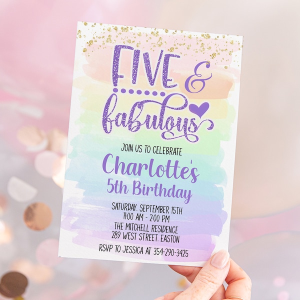 Five and Fabulous Birthday Party - Etsy