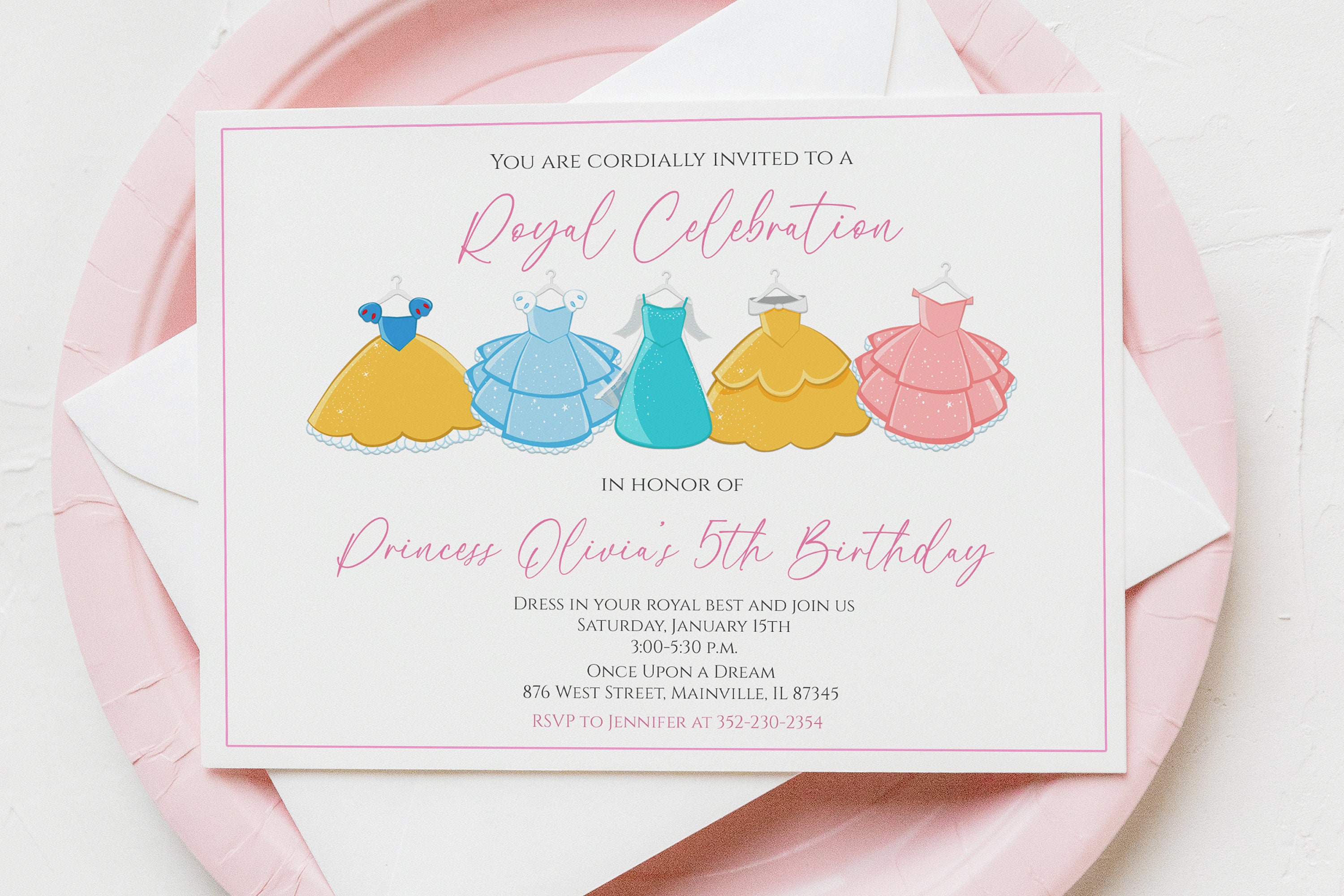 Princess Dress Invitation Template