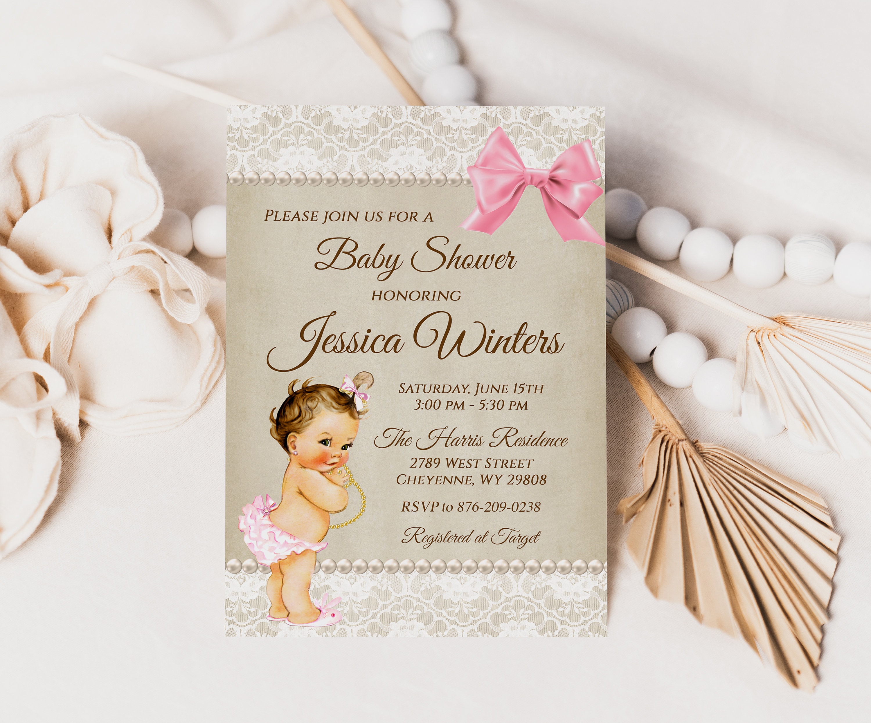 Vintage Baby Shower Invitations