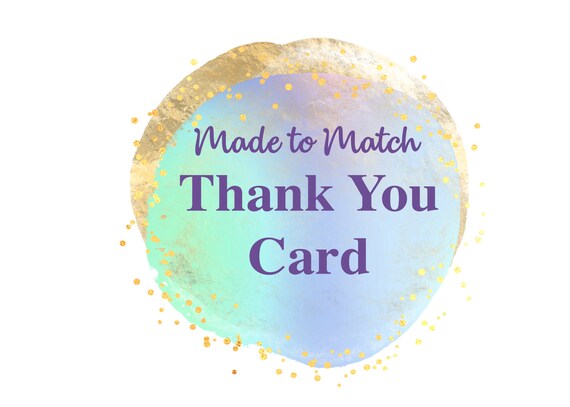 Made to Match Thank You Card for Any Invitation in My Shop - Etsy