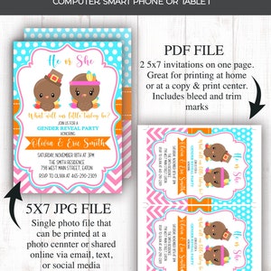 Turkey Gender Reveal Invitation, Thanksgiving Gender Reveal Party ...